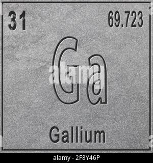 Gallium Ga chemical element. Gallium Sign with atomic number. Chemical ...