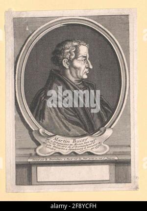 Portrait of Martin Bucer, German Protestant reformer. Copperplate ...