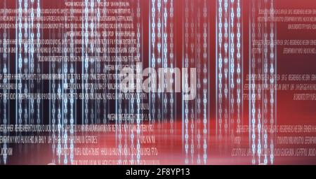 Falling codes light trails, over computer code, program coding and technology concept Stock ...