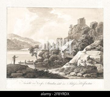 View of the village of Struden and the castle Werfenstein Stock Photo ...