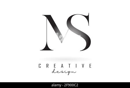 MS Letter Logo Design with Serif Typography Font and Elegant Modern ...