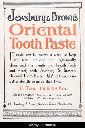 Old toothpaste advert from early 1900's, before the dawn of advertising ...