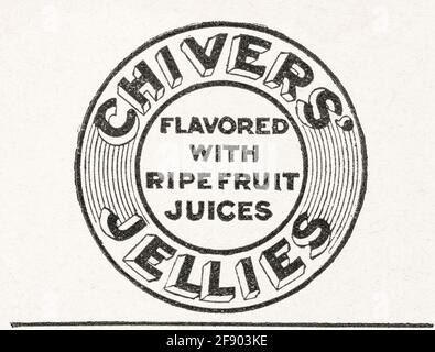 Old vintage Victorian Chiver's Jelly magazine advert from 1907 - pre ...