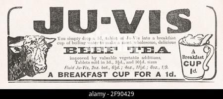 Old Victorian newsprint food Bovril advert from early 1900's, in the ...