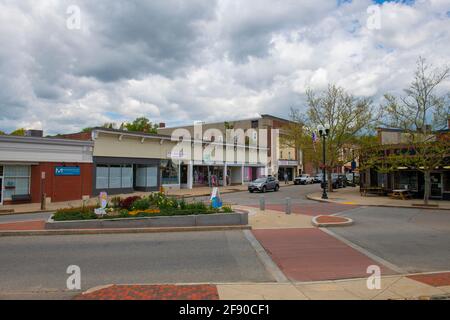 Historic commercial buildings on Edward Miller Square on Main Street in ...