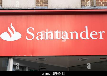 logo of the Santander flame, bank, banner , brand name Stock Photo - Alamy