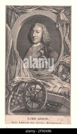 Admiral of the Fleet George Anson, 1st Baron Anson, Royal Navy officer ...