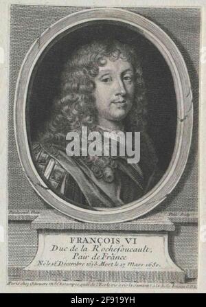 FRANCOIS, duc de LA ROCHEFOUCAULD - French moralist, with his book of ...