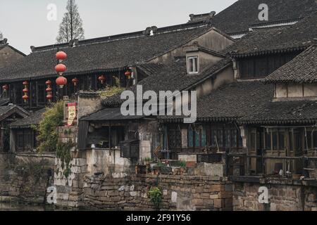 Old buildings and landscapes of Qiandeng ancient town, a water town in ...