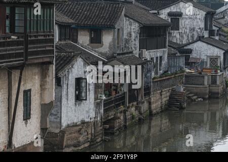 Old buildings and landscapes of Qiandeng ancient town, a water town in ...