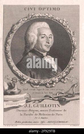 Joseph Ignace Guillotin (1738-1814), French doctor and politician ...