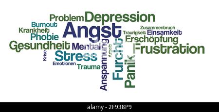 Mental, Stress, Angst, words in wooden alphabet letters in crossword ...