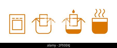 Instant coffee step be step instruction vector illustration Stock ...