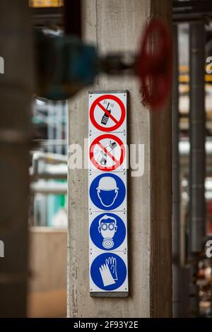 Hazard signs set 1 Stock Photo - Alamy