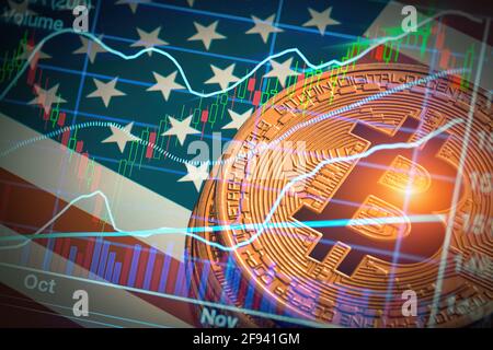 Virtual financial graph on flag of Germany. Forex and investment ...