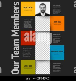 Company team members color mosaic presentation template with team ...