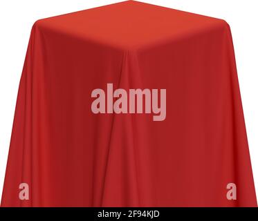 Red fabric covering a blank template vector illustration Stock Vector ...