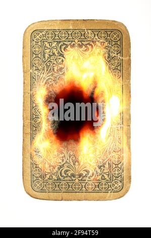 Playing Card Burning Stock Photo - Alamy