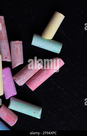 Old broken colorful chalk background Stock Photo - Alamy