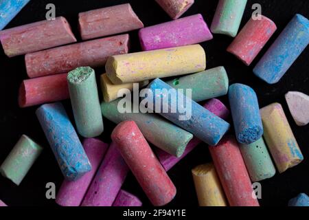 Old broken colorful chalk background Stock Photo - Alamy