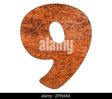 Number 5 with rusty metal bottom Stock Photo - Alamy