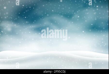 Snow background. Christmas snowstorm landscape. Winter Snowfall Stock ...