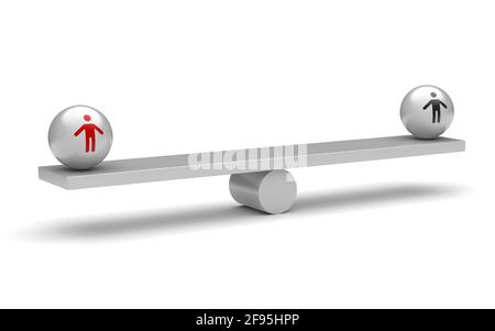 Sphere person in the swing. 3d rendered illustration Stock Photo - Alamy