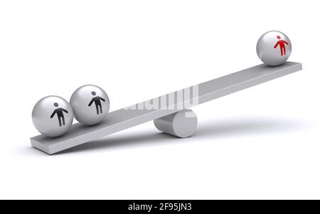 Sphere person in the swing. 3d rendered illustration Stock Photo - Alamy