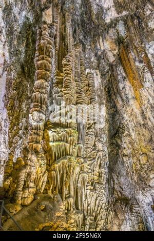 Arta caves. illuminated tourist cave Stock Photo - Alamy
