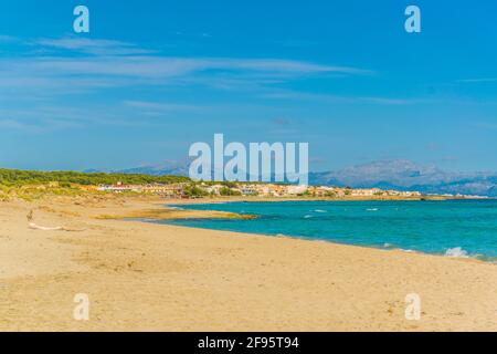 Sa Canova Playa Virgen situated in Alcudia bay at Mallorca, Spain Stock ...