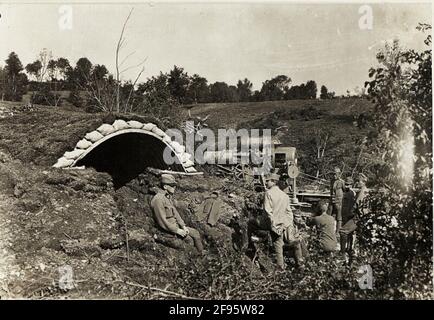 Artillery bombardment of an enemy infantry position on Hill 417 from 5 ...