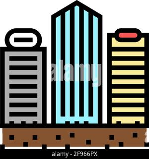 public and business zone land color icon vector illustration Stock ...