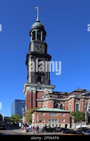 the Michel of Hamburg in Germany (Sankt Michaelis Church Stock Photo ...