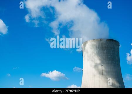The cooling tower of the Gösgen-Däniken Nuclear Power Plant in ...