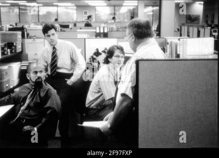 OFFICE SPACE, Ajay Naidu, Ron Livingston, David Herman, Richard Riehle ...