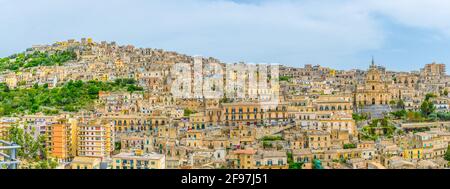 Aerial view of modica overlooking cathedral of saint george, Sicily ...