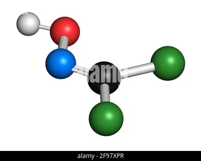 Phosgene oxime chemical weapon molecule. Stylized skeletal formula ...