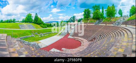 The roman amphitheater of Augusta Raurica at Augst on Switzerland Stock ...