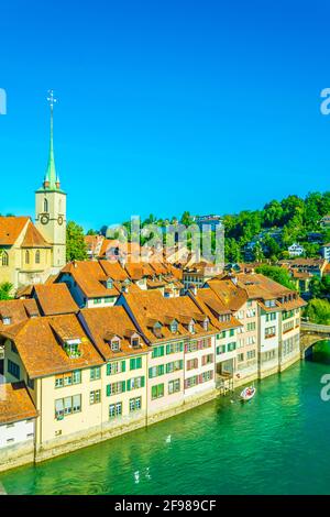 Aerial view of Bern dominated by protestant church, Switzerland Stock ...