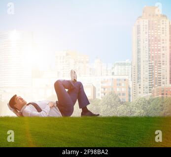 The businessman employee enjoying time off work Stock Photo - Alamy