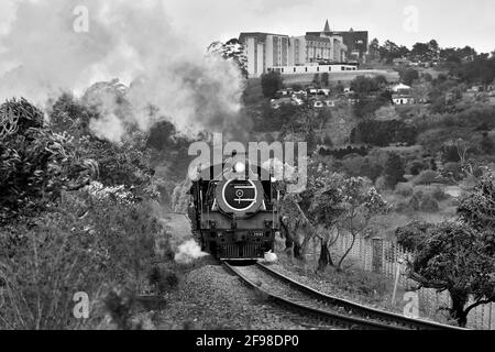 Steam train with Class 19D locomotive operated by Umgeni Steam Railway ...