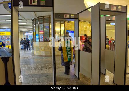 The art of Prospekt Veteranov Metro Station Taken @Moscow, Russia Stock ...