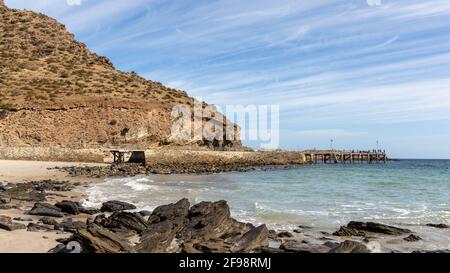 The beach and jetty located at second valley south australia on april ...