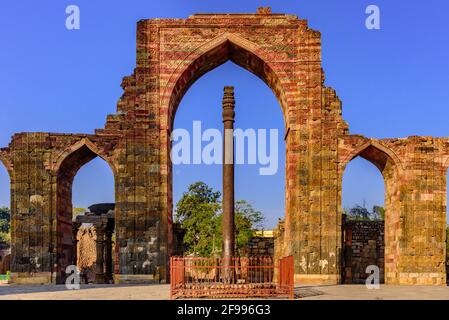 Iron pillar also known as Ashoka Pillar is 7.2m high was constructed by ...