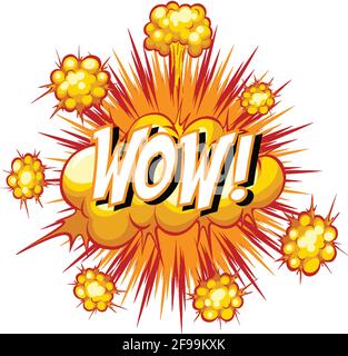 WOW wording comic speech bubble on burst illustration Stock Vector ...