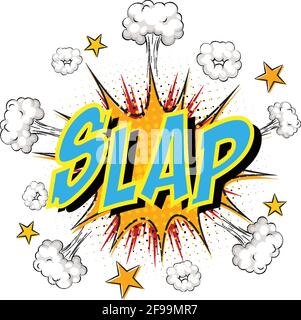 Word Slap on comic cloud explosion background illustration Stock Vector ...