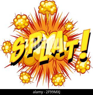 SPLAT wording comic speech bubble on burst illustration Stock Vector ...