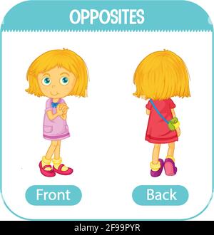 Opposite words for front and back illustration Stock Vector Image & Art ...