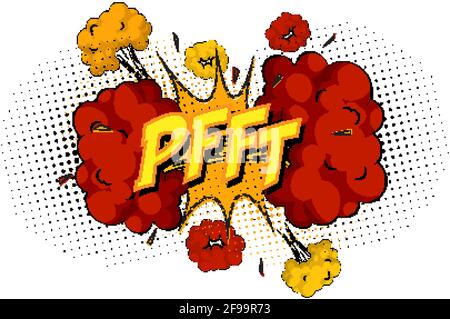 PFFT text on comic cloud explosion isolated on white background ...