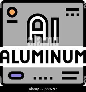 aluminium chemical material line icon vector illustration Stock Vector ...